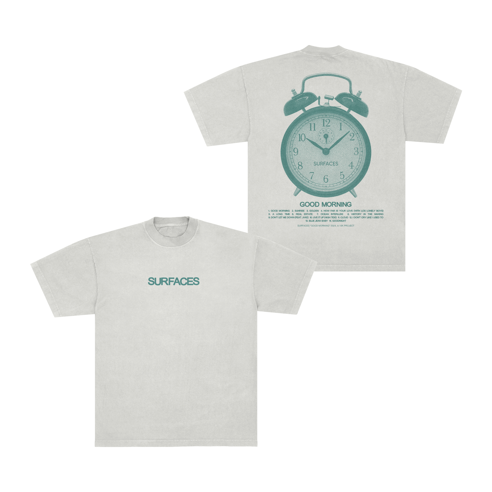 Good Morning Alarm Clock Light Grey T-Shirt – Surfaces Merch